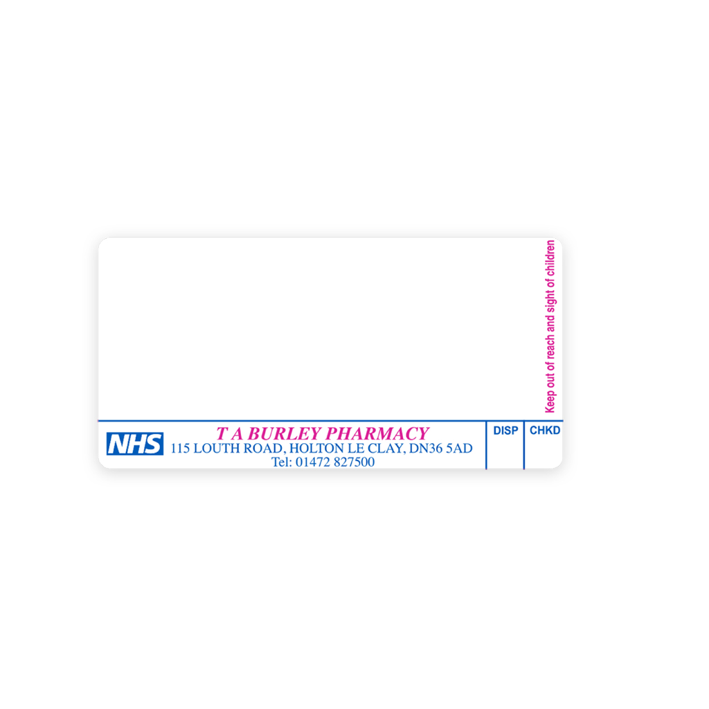 TA Burley Pharmacy Labels | EMT Healthcare