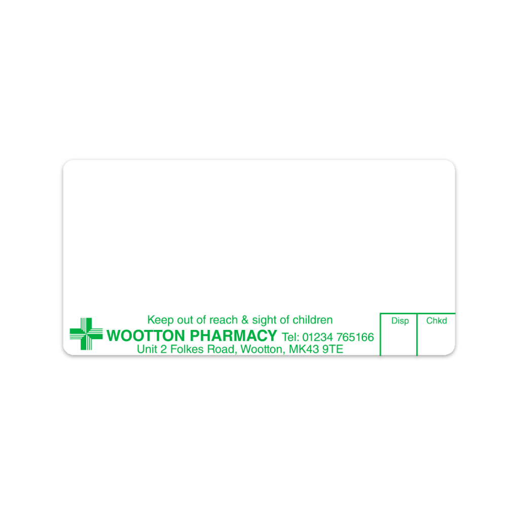 Wootton Pharmacy Labels | EMT Healthcare