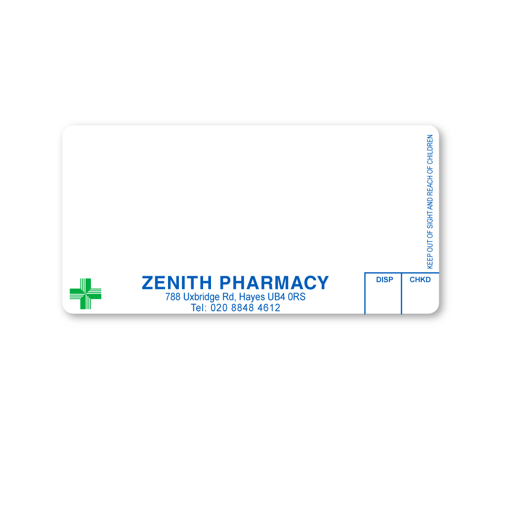 Zenith Pharmacy Blue Labels | EMT Healthcare