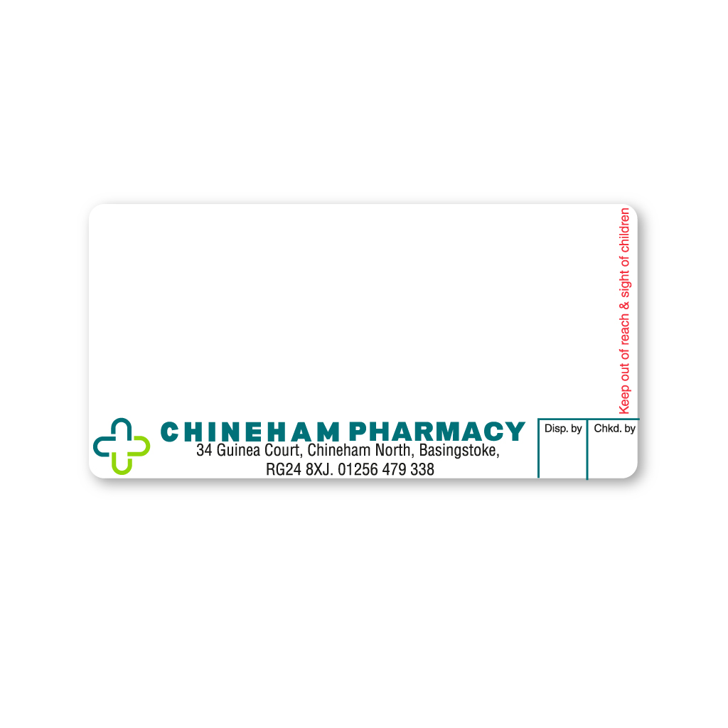 Chineham Pharmacy Labels | EMT Healthcare
