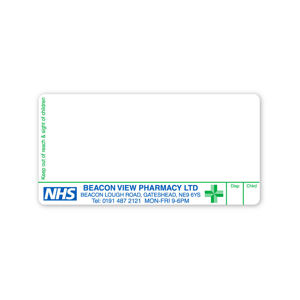 Beacon View Pharmacy (Gateshead) Labels | EMT Healthcare