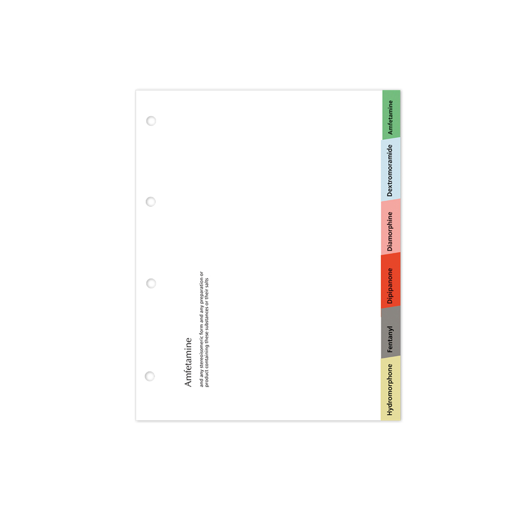 Controlled Drugs Register Index Dividers | EMT Healthcare