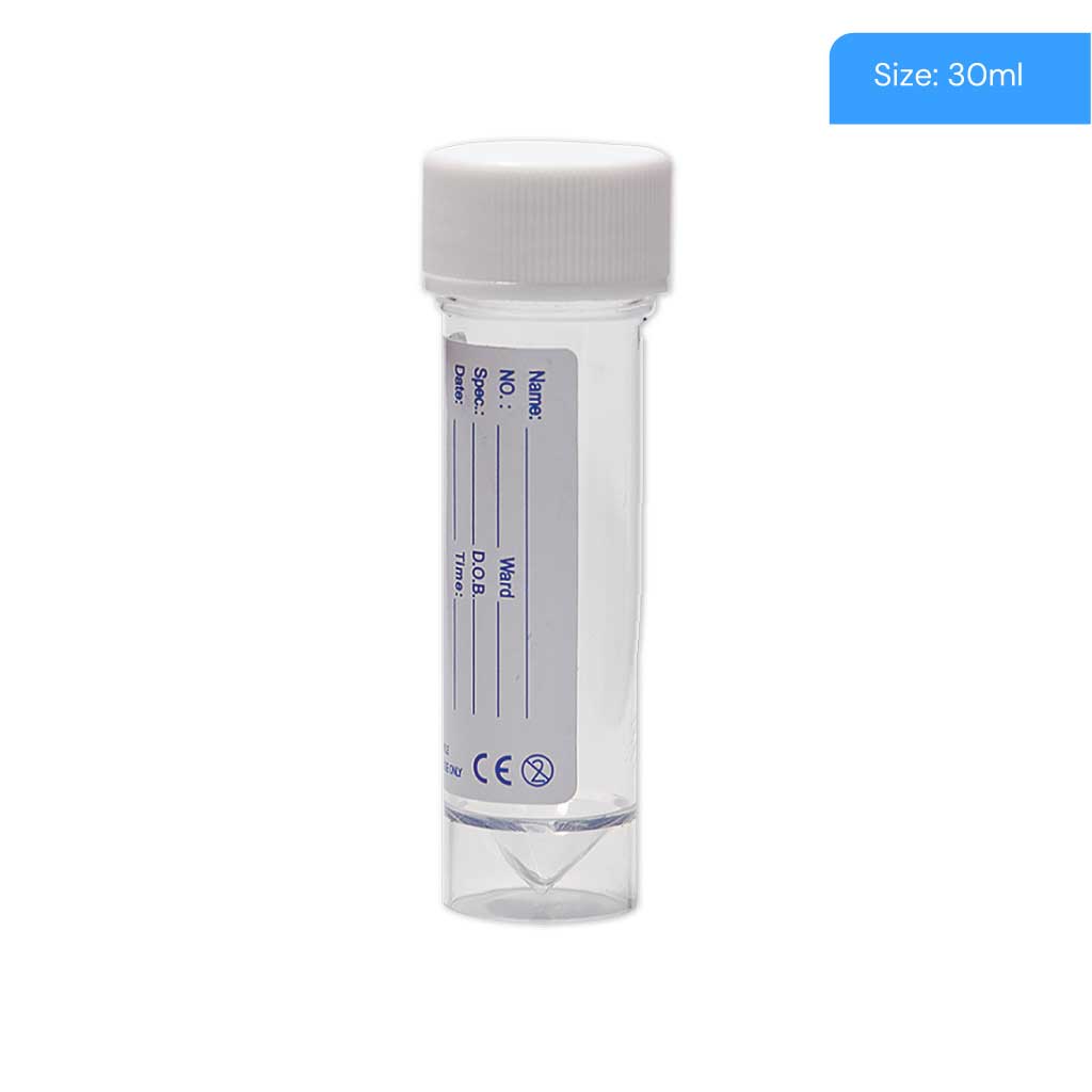 Clear 30ml Sample Bottles & Caps | EMT Healthcare